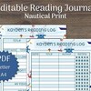 Editable Children's Reading Book Log Chart Nautical Boat Printable - Etsy