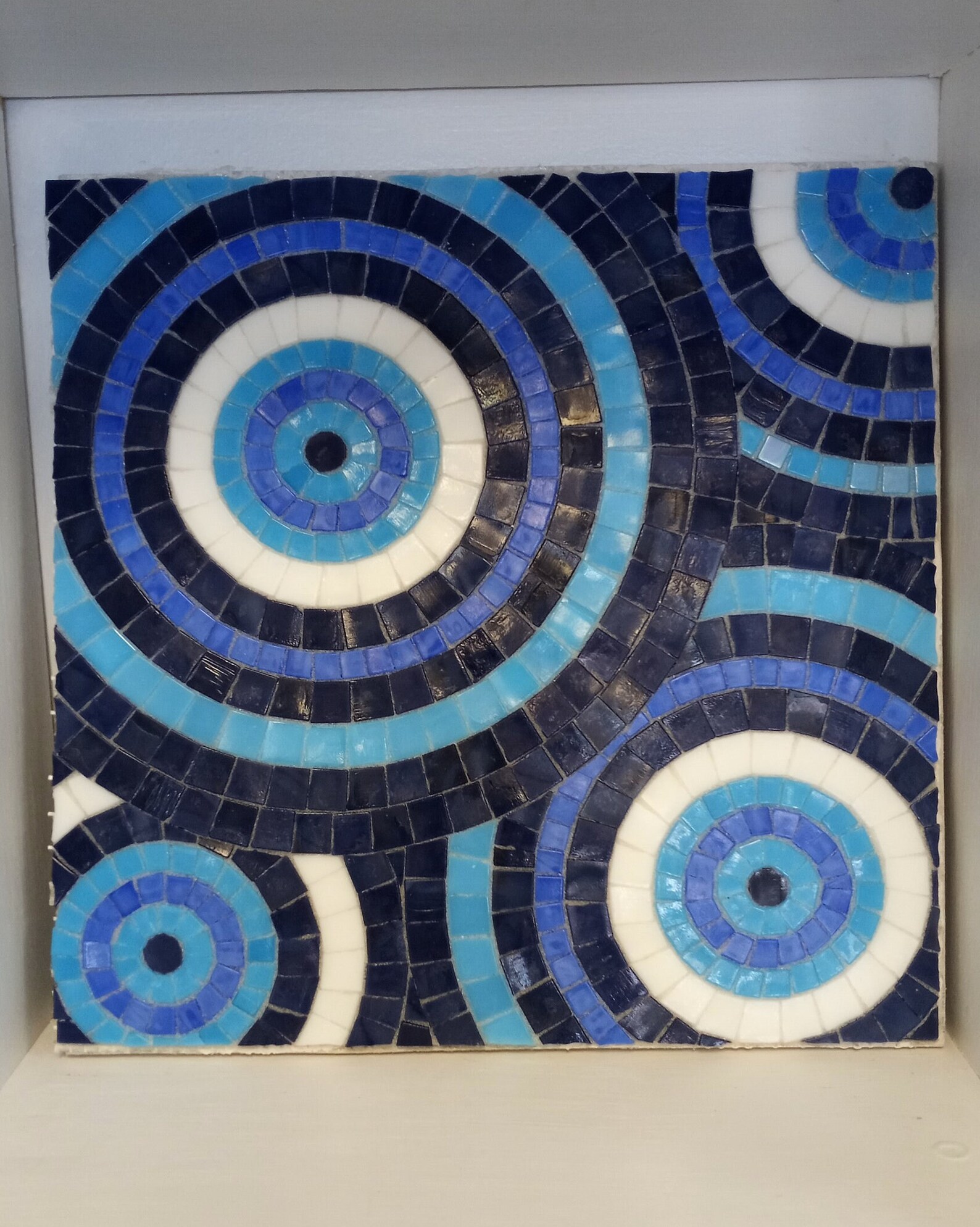 Kitchen Mosaic Mural- Blue Eyes - Glass Tile Mosaic - Wall Art - Wall ...
