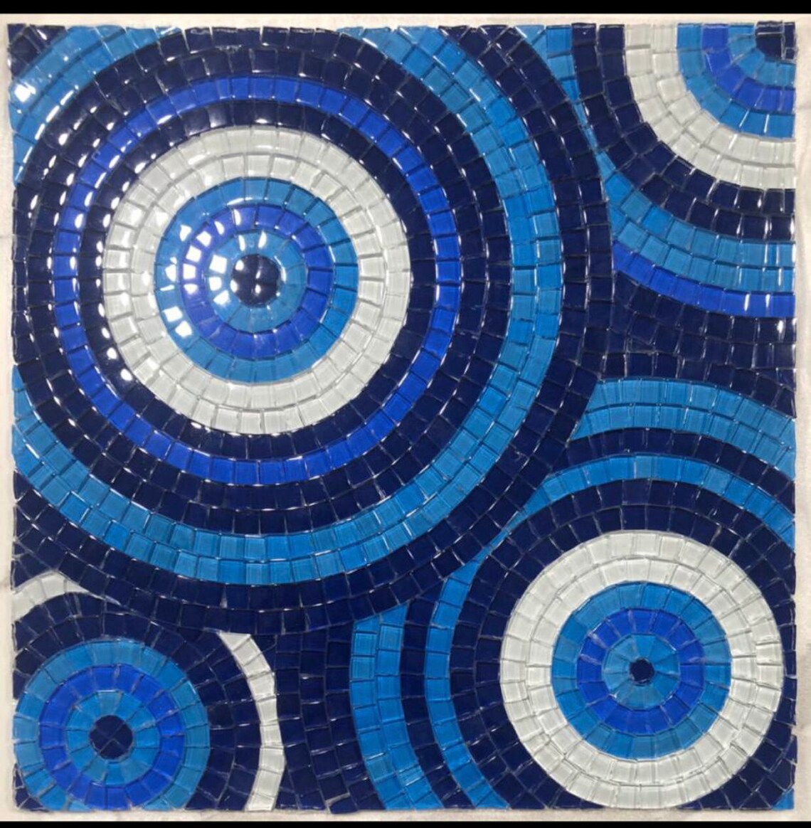 Kitchen Mosaic Mural- Blue Eyes - Glass Tile Mosaic - Wall Art - Wall ...