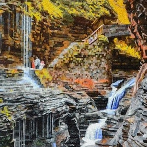 Waterfall-glass Tile Mosaic - Wall Art - Wall Decor Backsplash - Wall ...