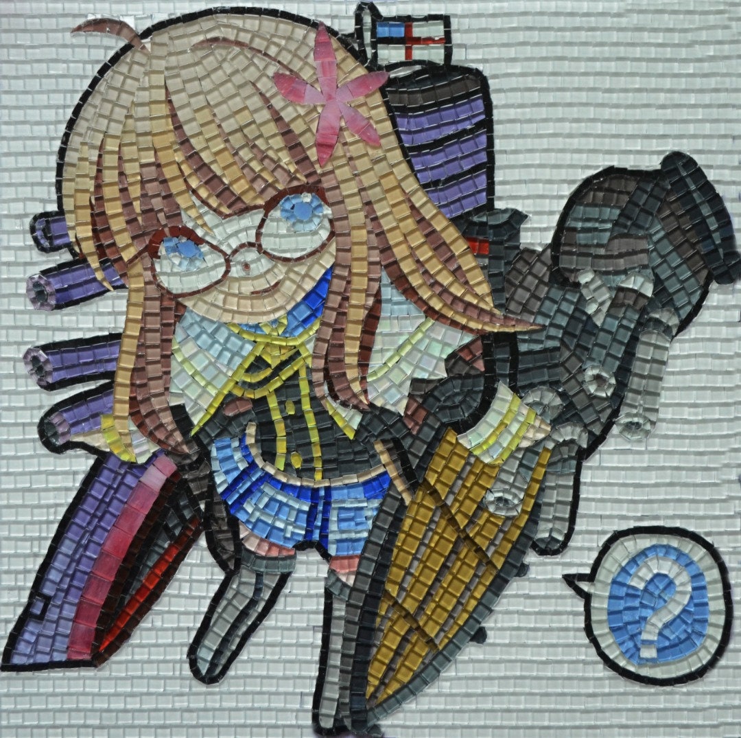 Cute Anime Girl -glass Tile Mosaic - Wall Art - Wall Decor Backsplash ...