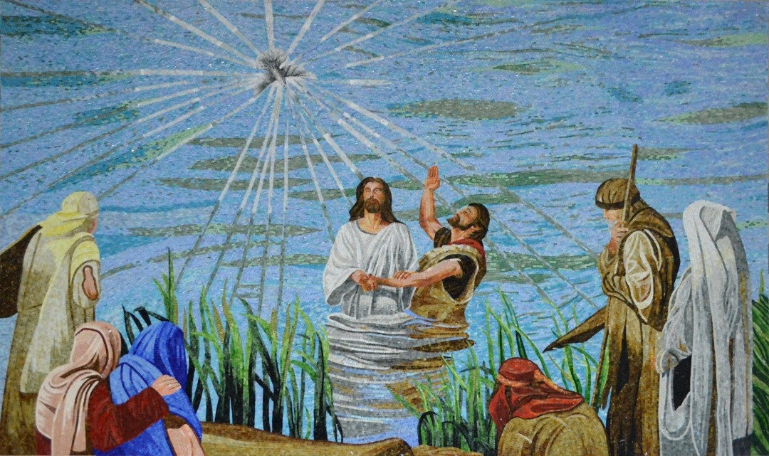 The Baptism -glass Tile Mosaic - Wall Art - Wall Decor Backsplash ...