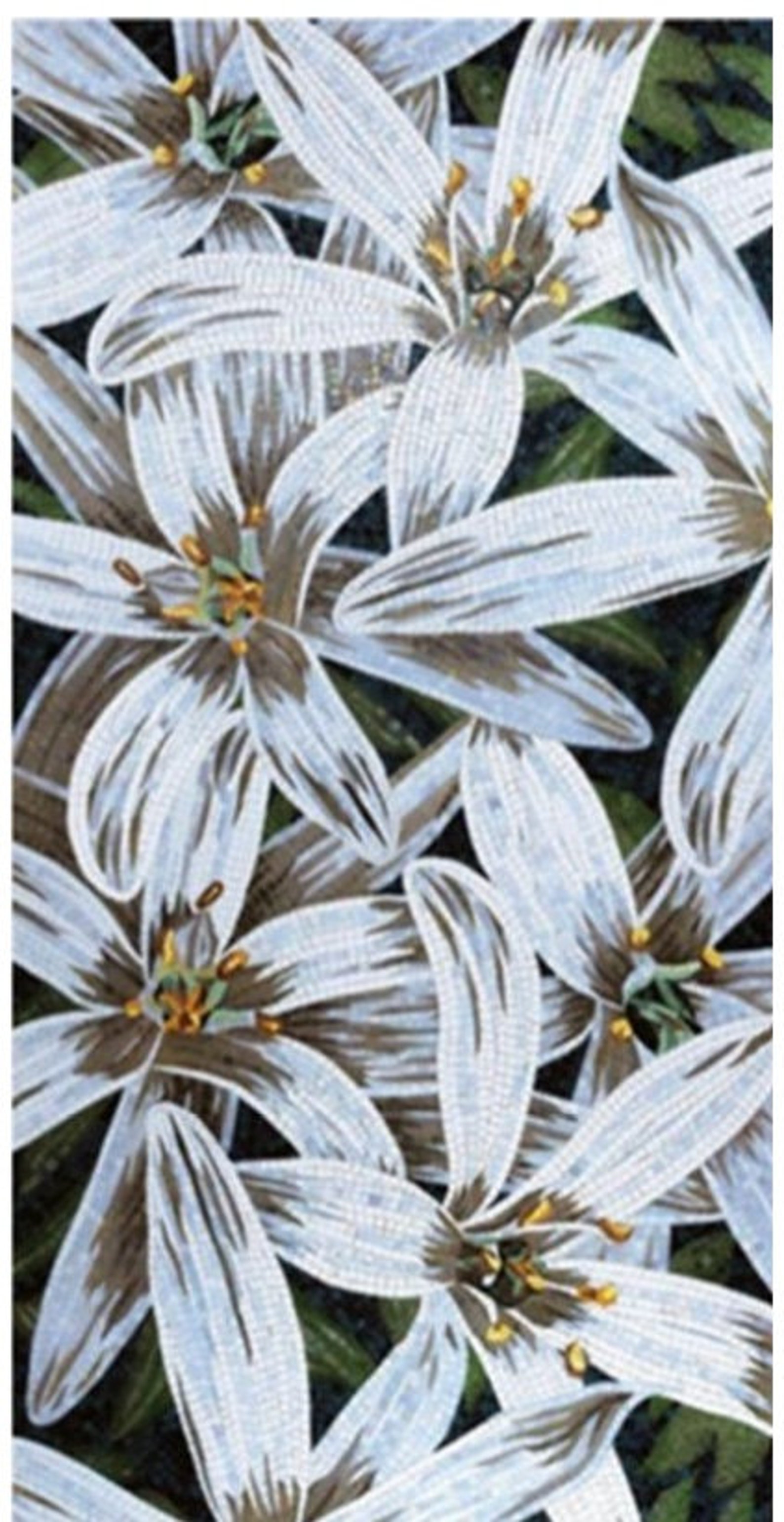 Lily Garden Mural - Glass Tile Mosaic - Wall Art - Wall Decor ...