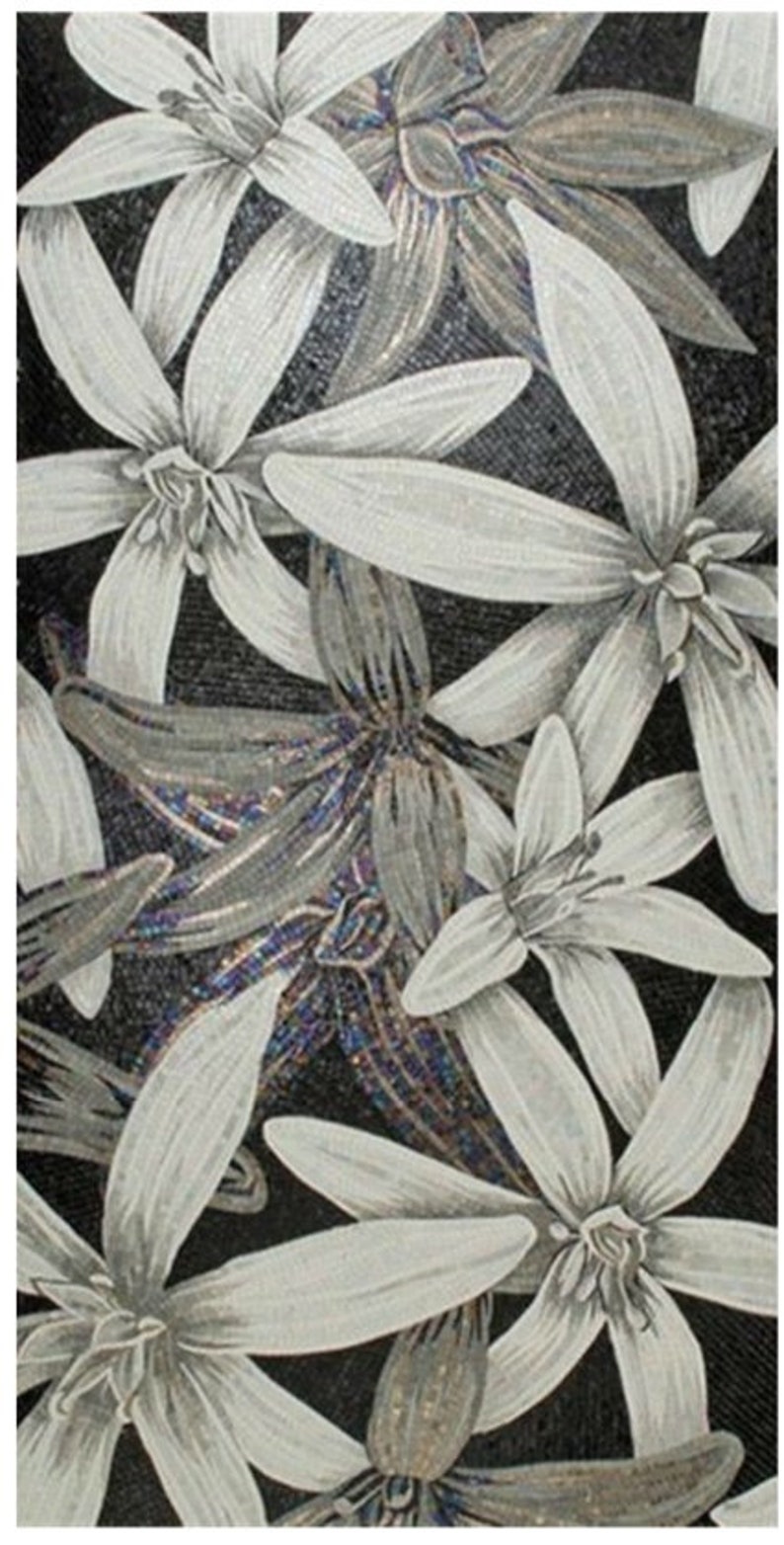 Lily Garden Mural - Glass Tile Mosaic - Wall Art - Wall Decor ...