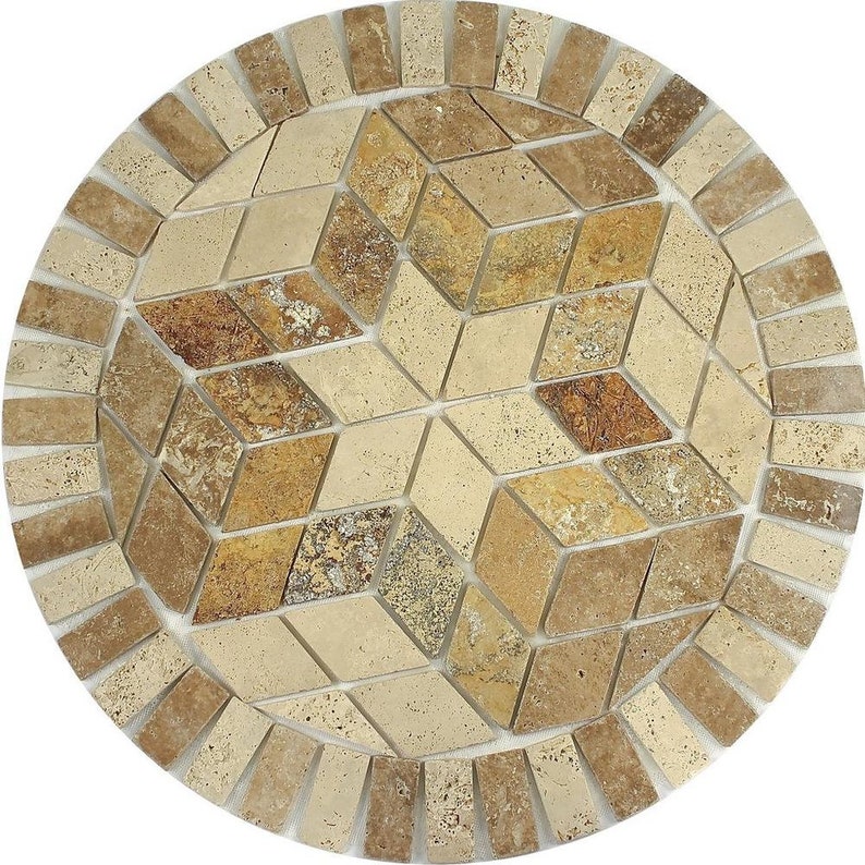 Medallion Backsplash 36x36 Round - Grand Central Mural -tile Mosaic ...