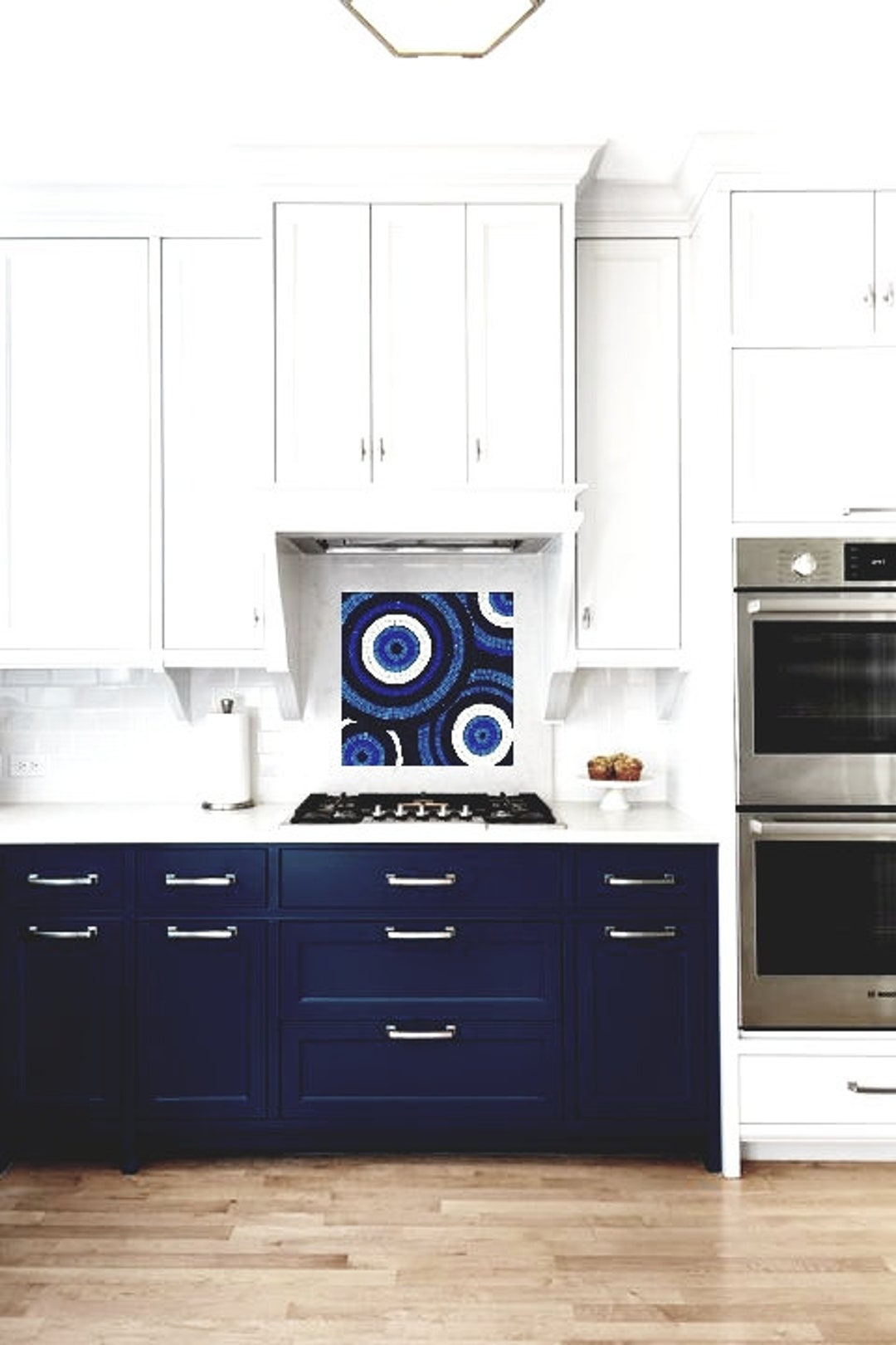 Kitchen Mosaic Mural- Blue Eyes - Glass Tile Mosaic - Wall Art - Wall ...