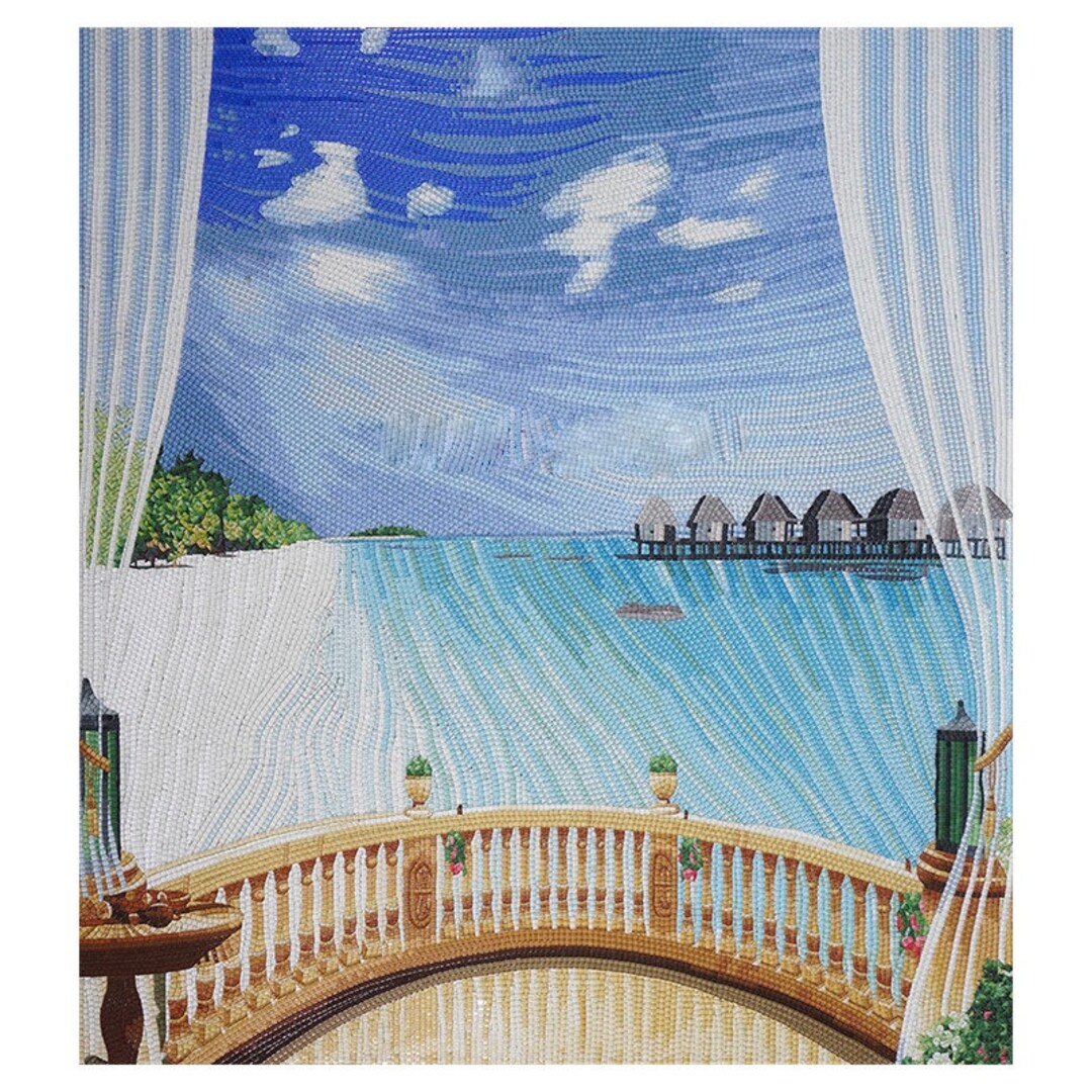Mural Art Home Open Balcony Mural -aruba Mural - Glass Tile Mosaic ...