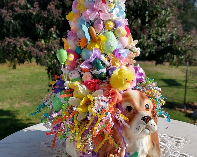 Relpo Cocker Spaniel Planter; Easter Themed Cocker Spaniel Decoration ...