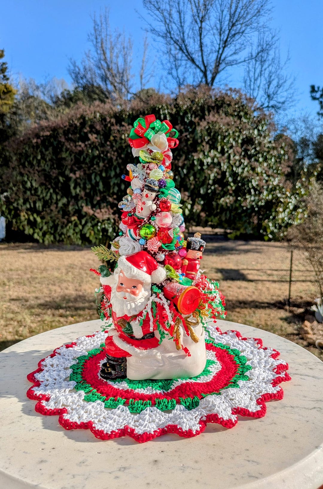 Mid Century Relpo Ceramic Santa Planter; One of a Kind Hand Decorated ...