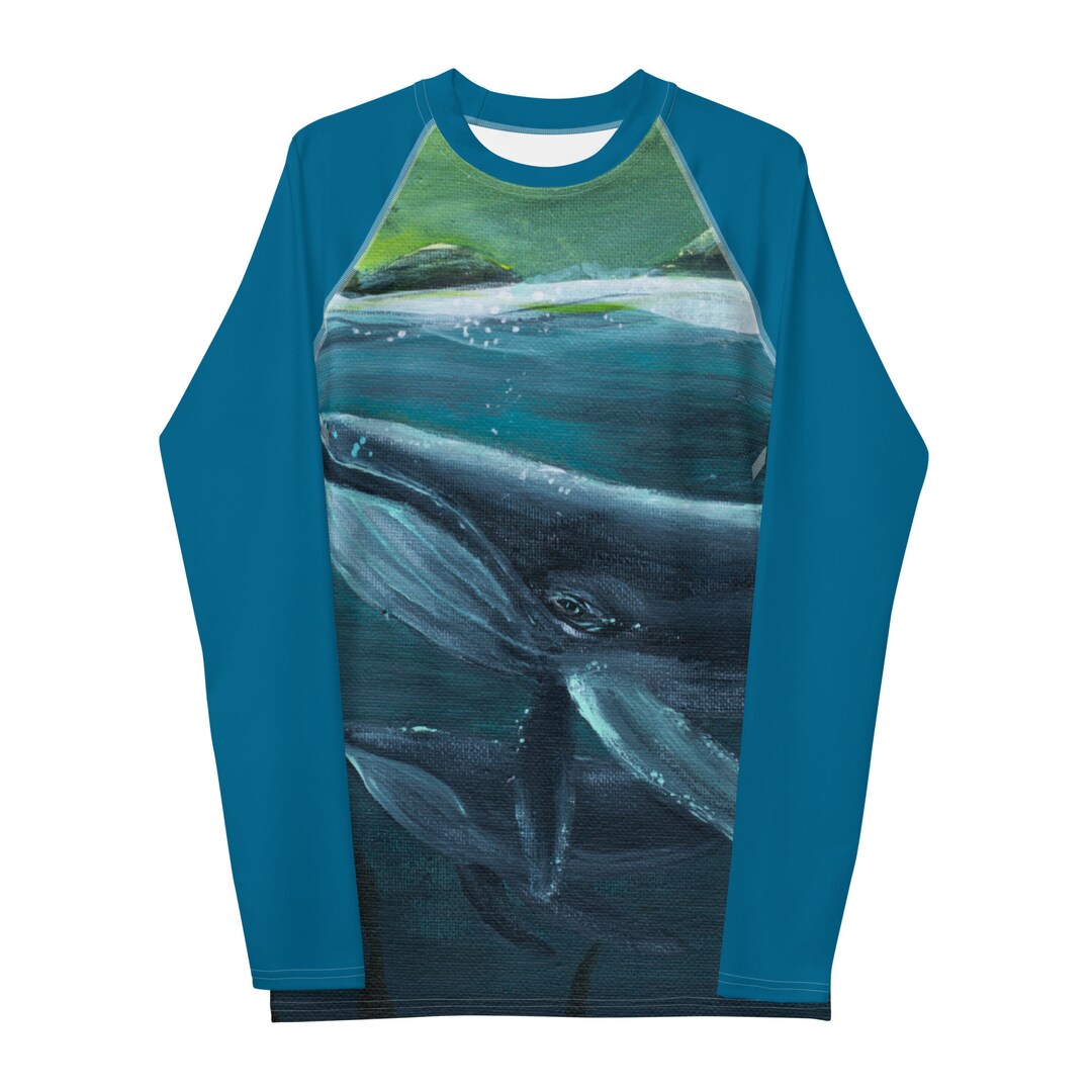 Men's Rash Guard Humpback Whale Compression Shirt UPF 50 Swimwear Base ...
