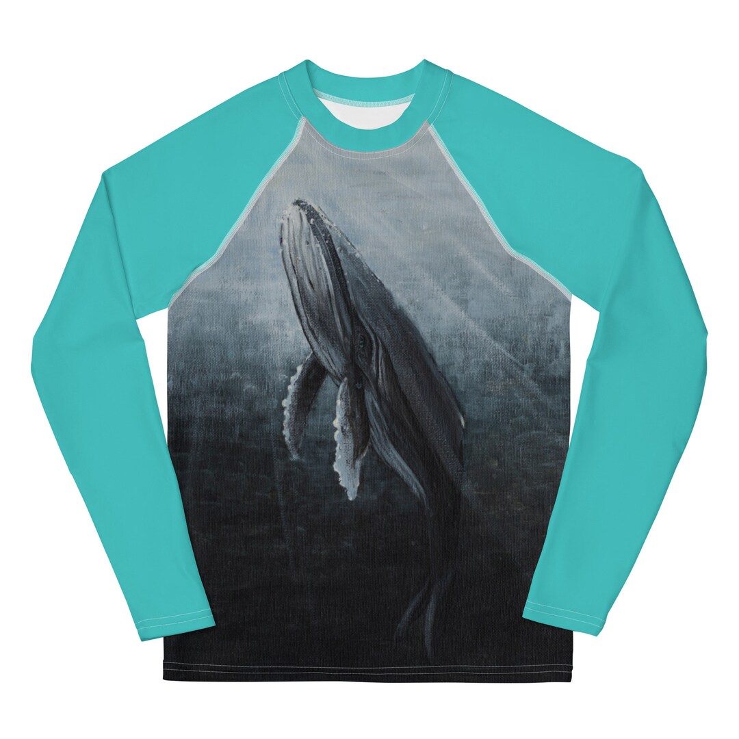 Youth Rash Guard Humpback Whale UPF 50 Swim Shirt Size 8-20 Swimwear ...