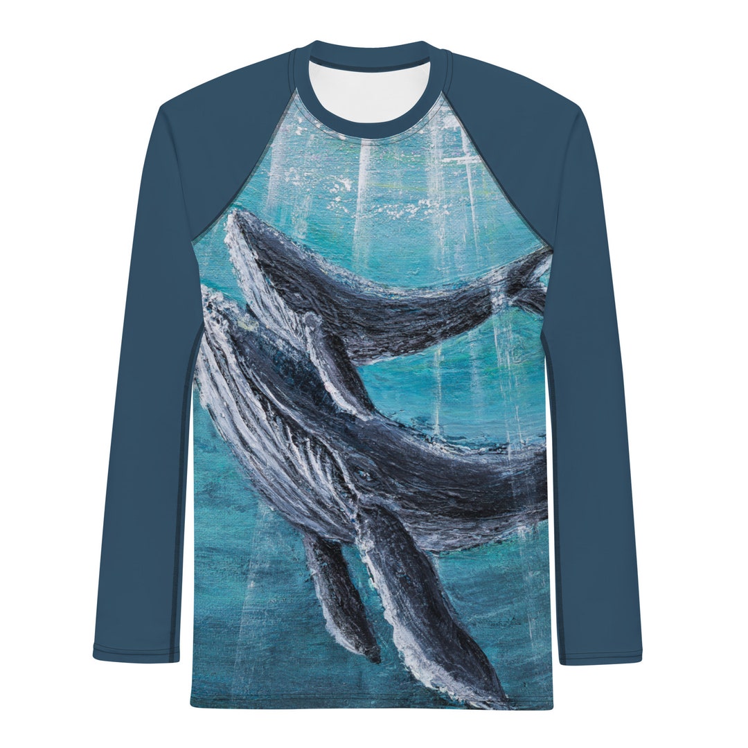 Men's Rash Guard Humpback Whale Compression Shirt UPF 50 Swimwear Base ...