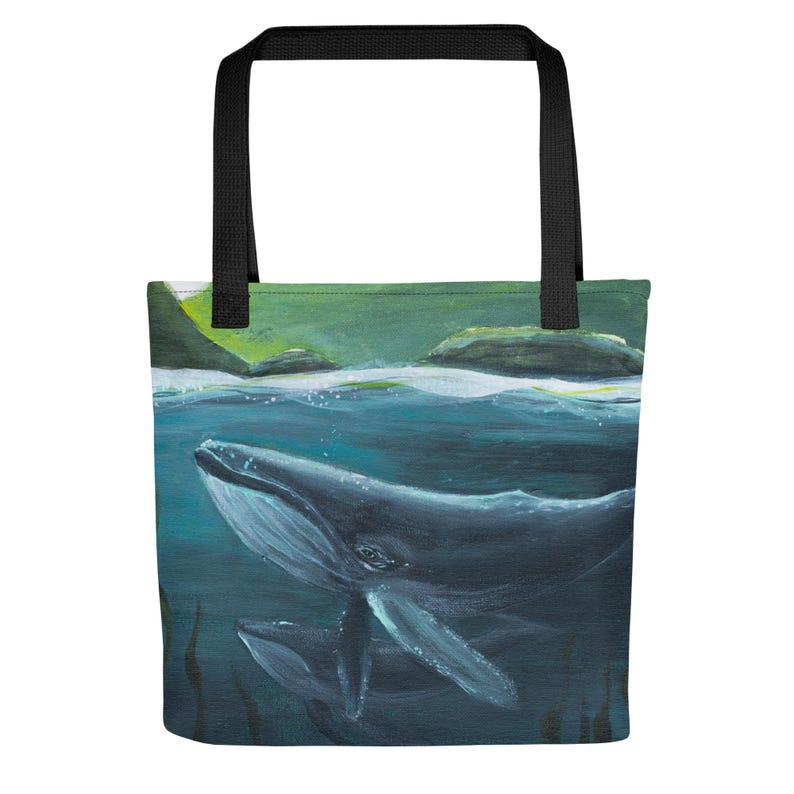 Humpback Whale Tote Bag From Original Art Unique Eco Friendly Bag - Etsy