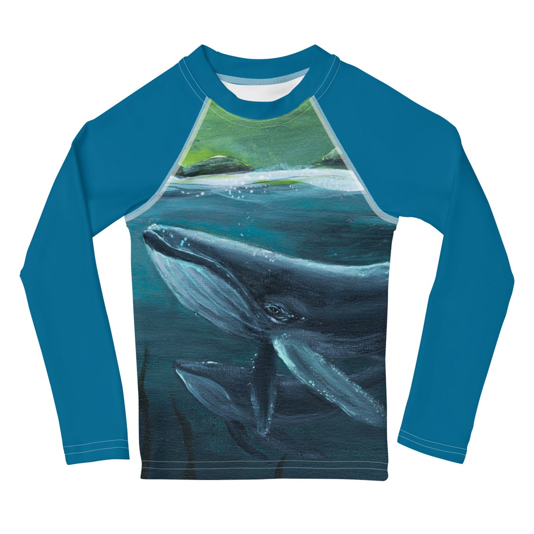 Kids Whale Rash Guard UPF 50 Swim Shirt for Beach Fun Sun Protection ...