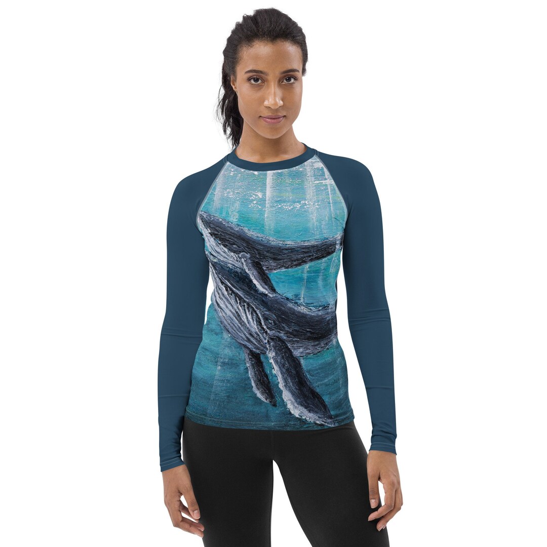 Women's Rash Guard Humpback Whale Compression Shirt Mama Bjj Base Layer ...
