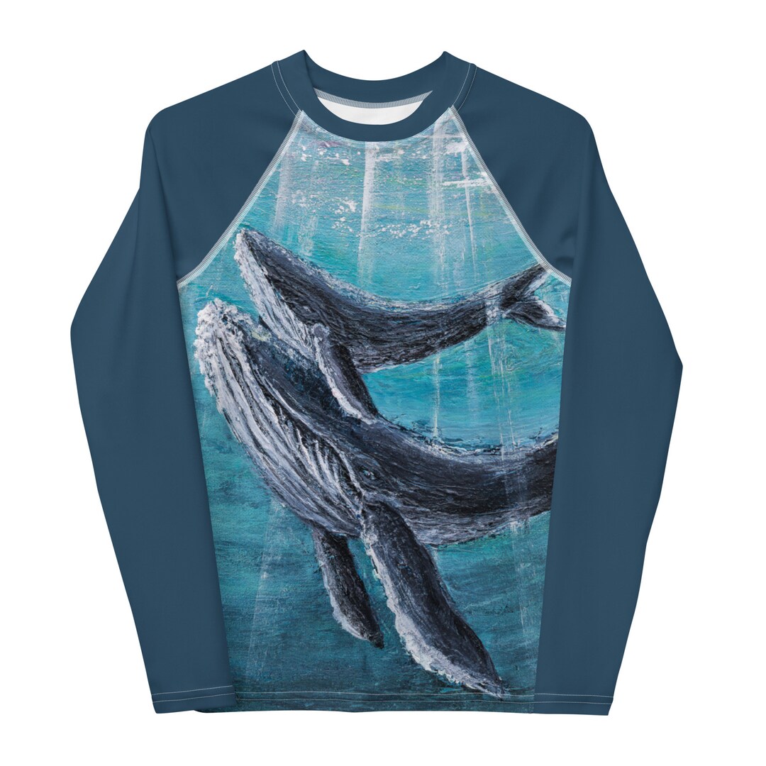 Youth Rash Guard Humpback Whale UPF 50 Swim Shirt Size 8-20 Swimwear ...