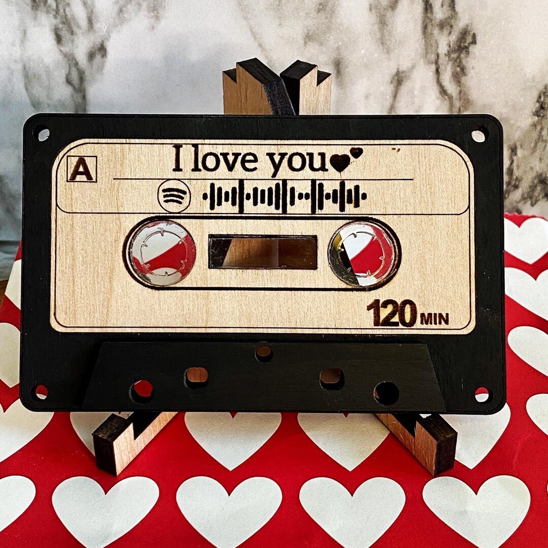 Retro Spotify Mixtape Engraved Wooden Cassette Tape - Etsy