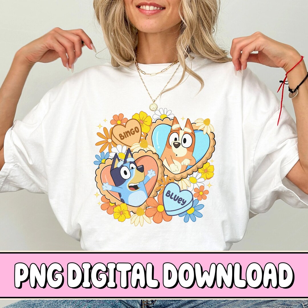 Bluey and Bingo Heart PNG Bluey Mom Bluey Birthday Party Bluey Toddler ...