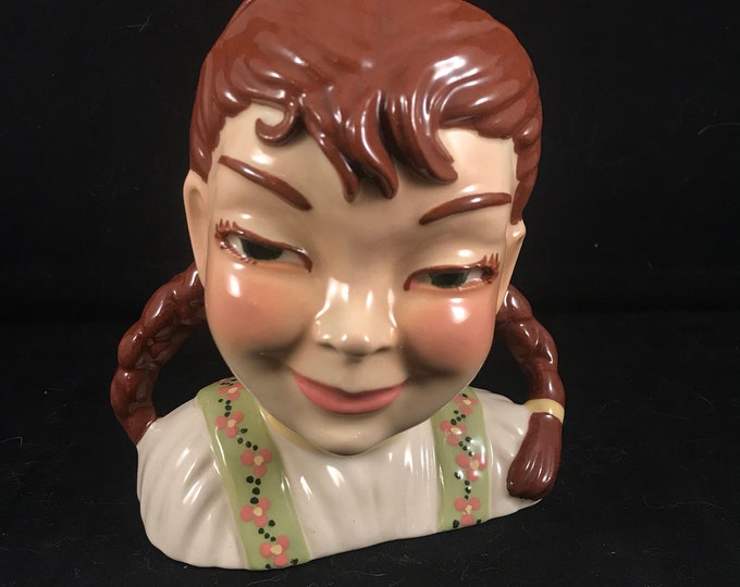 Vintage Ceramic Pippi Longstocking Swedish Svea Head Vase - Etsy