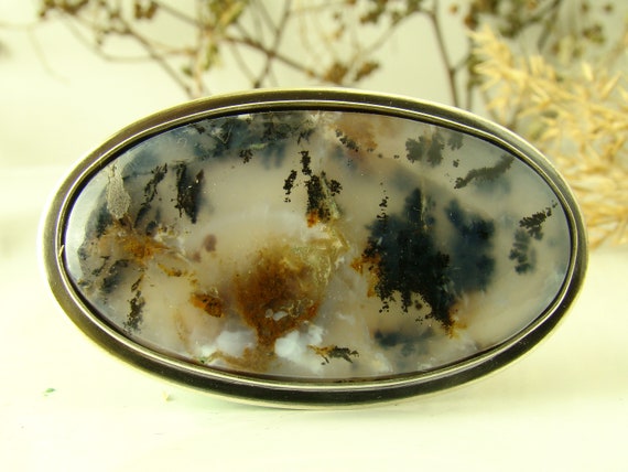 Russian Dendrite Opal Ring Sterling Silver - Etsy