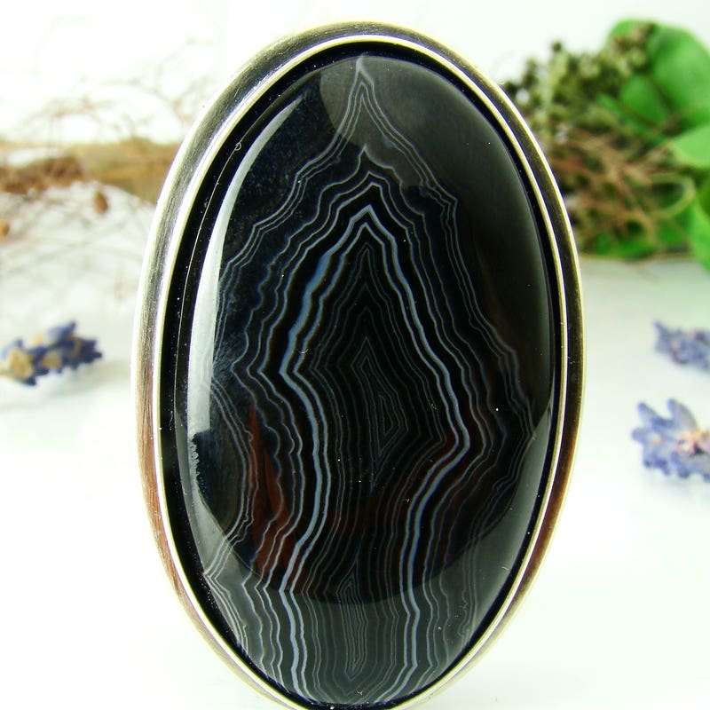 Banded Agate Ring - Etsy