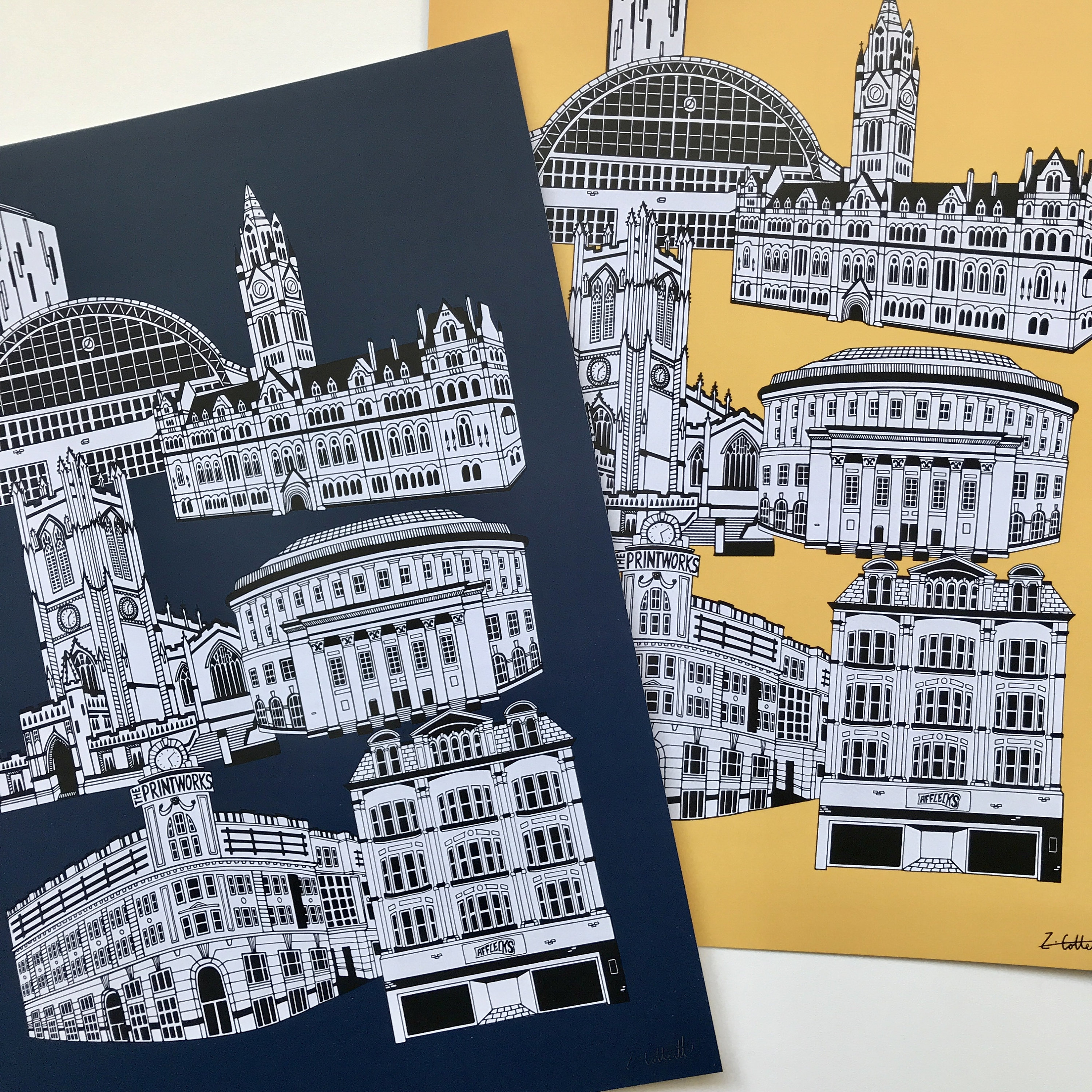 Manchester Landmarks Art Print - Etsy UK