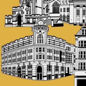 Manchester Landmarks Art Print - Etsy UK