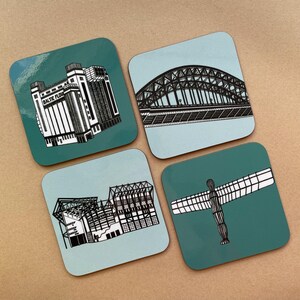 Set of 4 Newcastle Upon Tyne Landmarks Coasters - Etsy UK