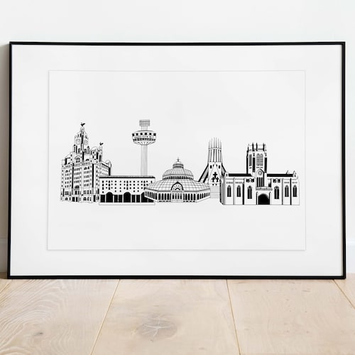 Liverpool Skyline Travel Art Print - Etsy UK