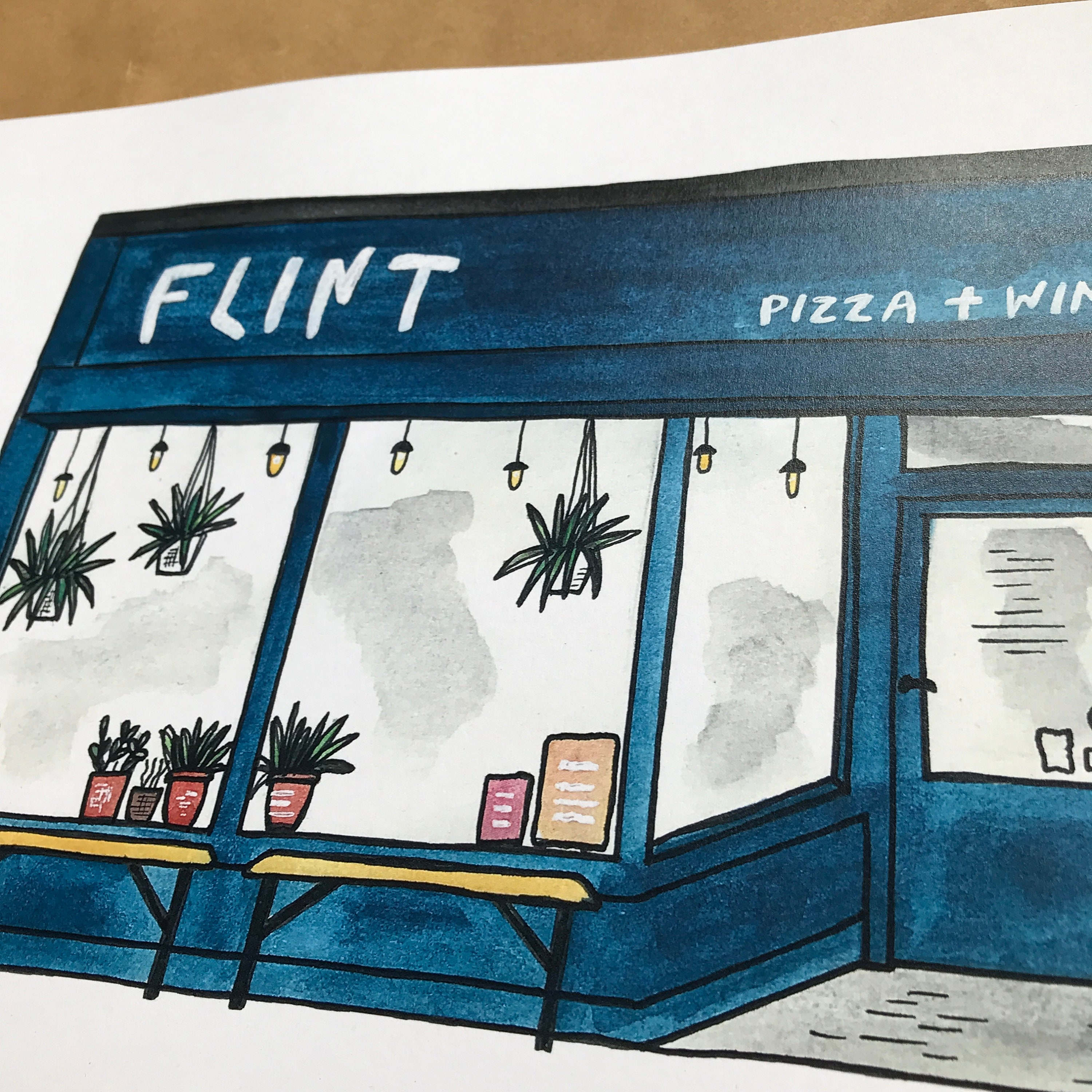 Flint Pizza Newcastle Upon Tyne Art Print - Etsy UK