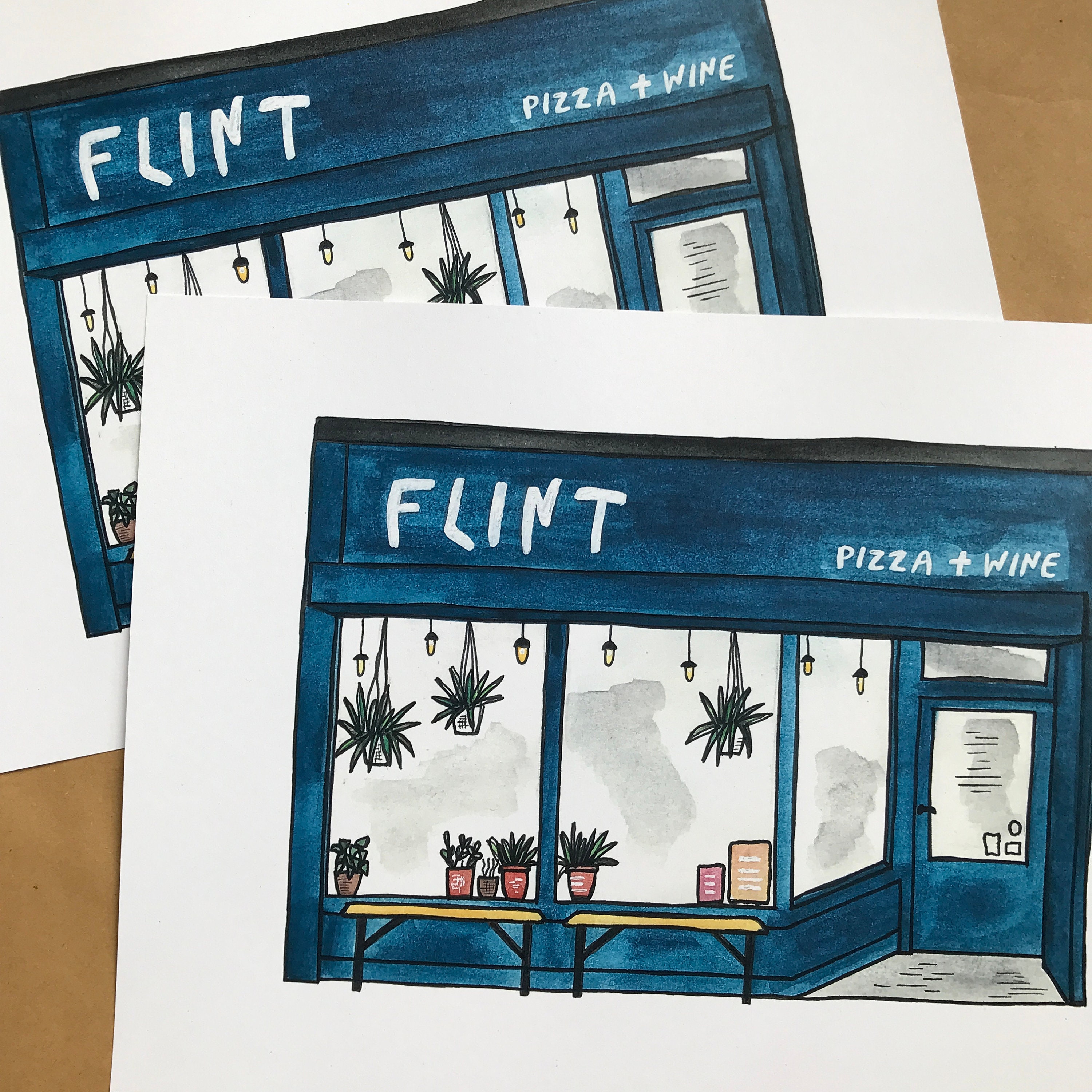 Flint Pizza, Newcastle Upon Tyne Art Print - Etsy UK