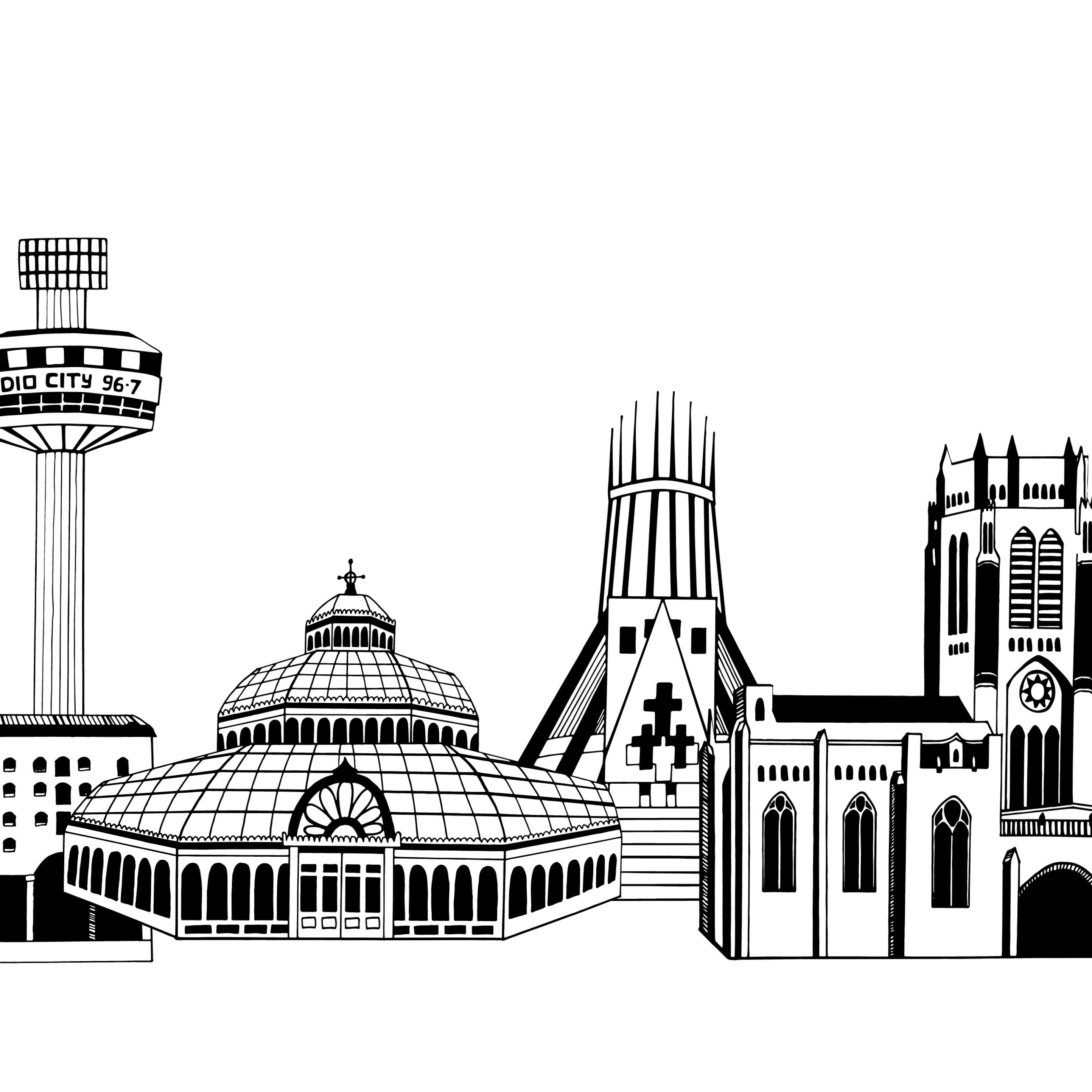 Liverpool Landmarks Art Print - Etsy UK