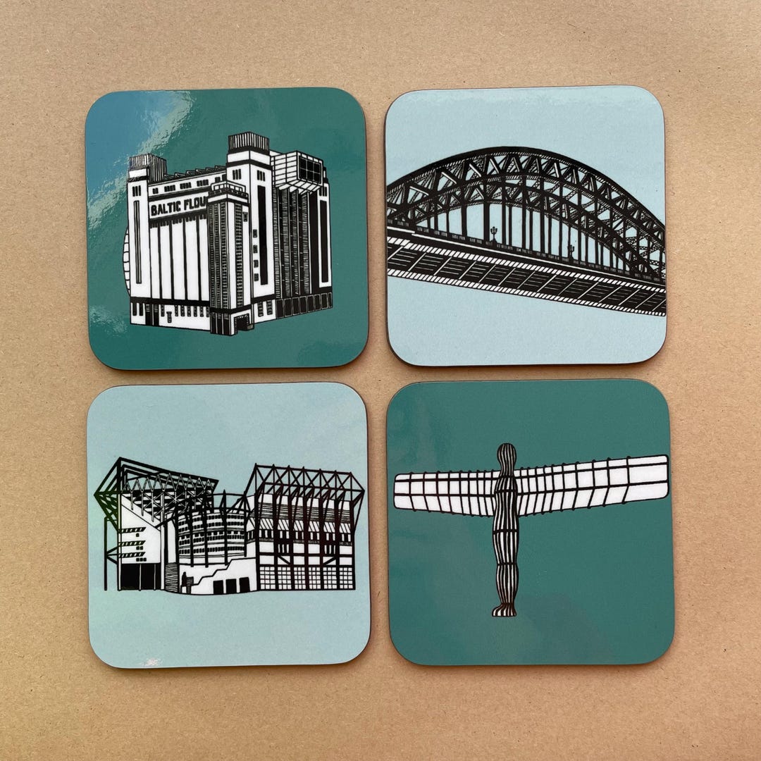 Set of 4 Newcastle Upon Tyne Landmarks Coasters - Etsy UK