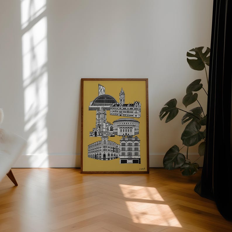 Manchester Landmarks Art Print - Etsy UK