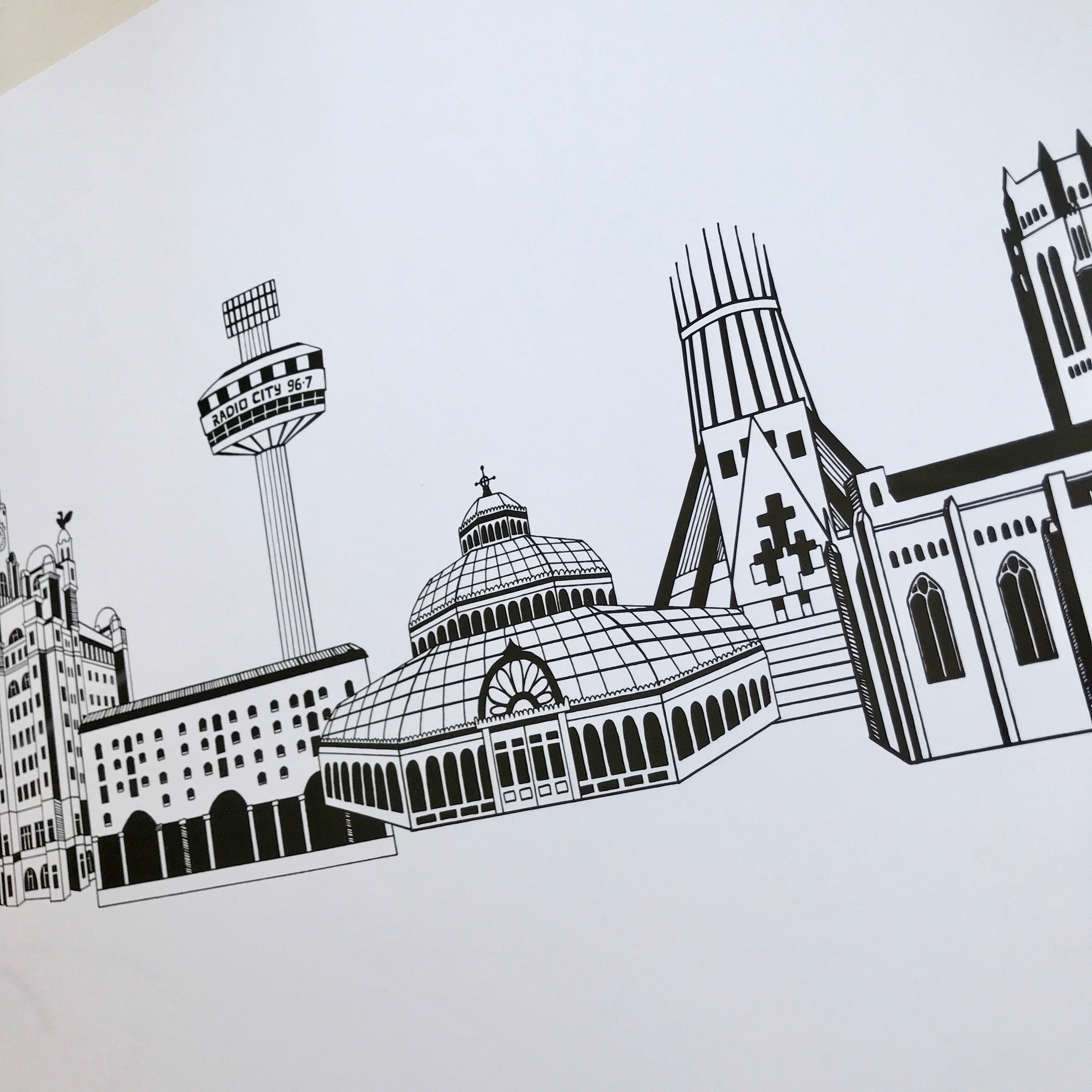 Liverpool Landmarks Art Print - Etsy UK