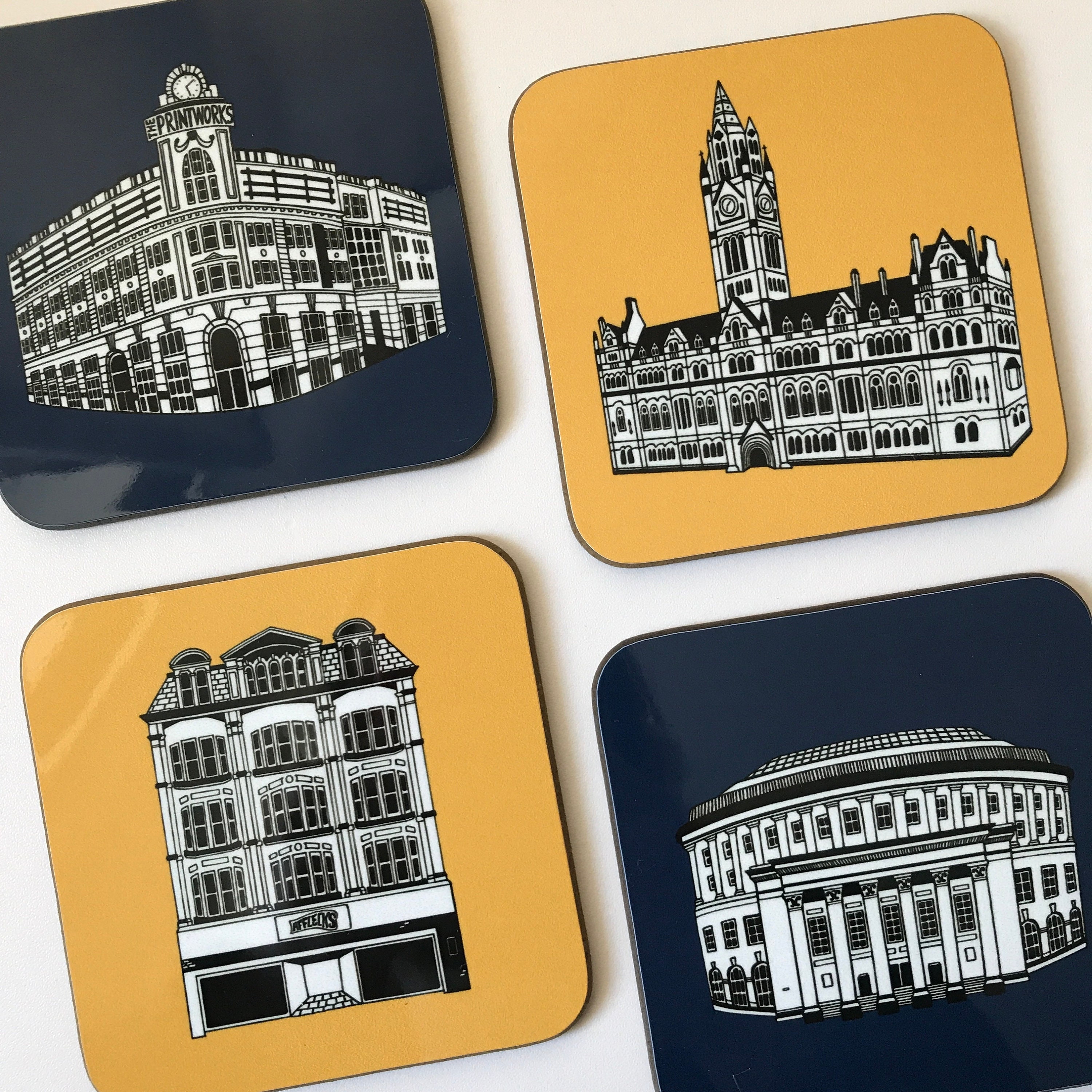 Set of 4 Manchester Landmarks Coasters | Etsy