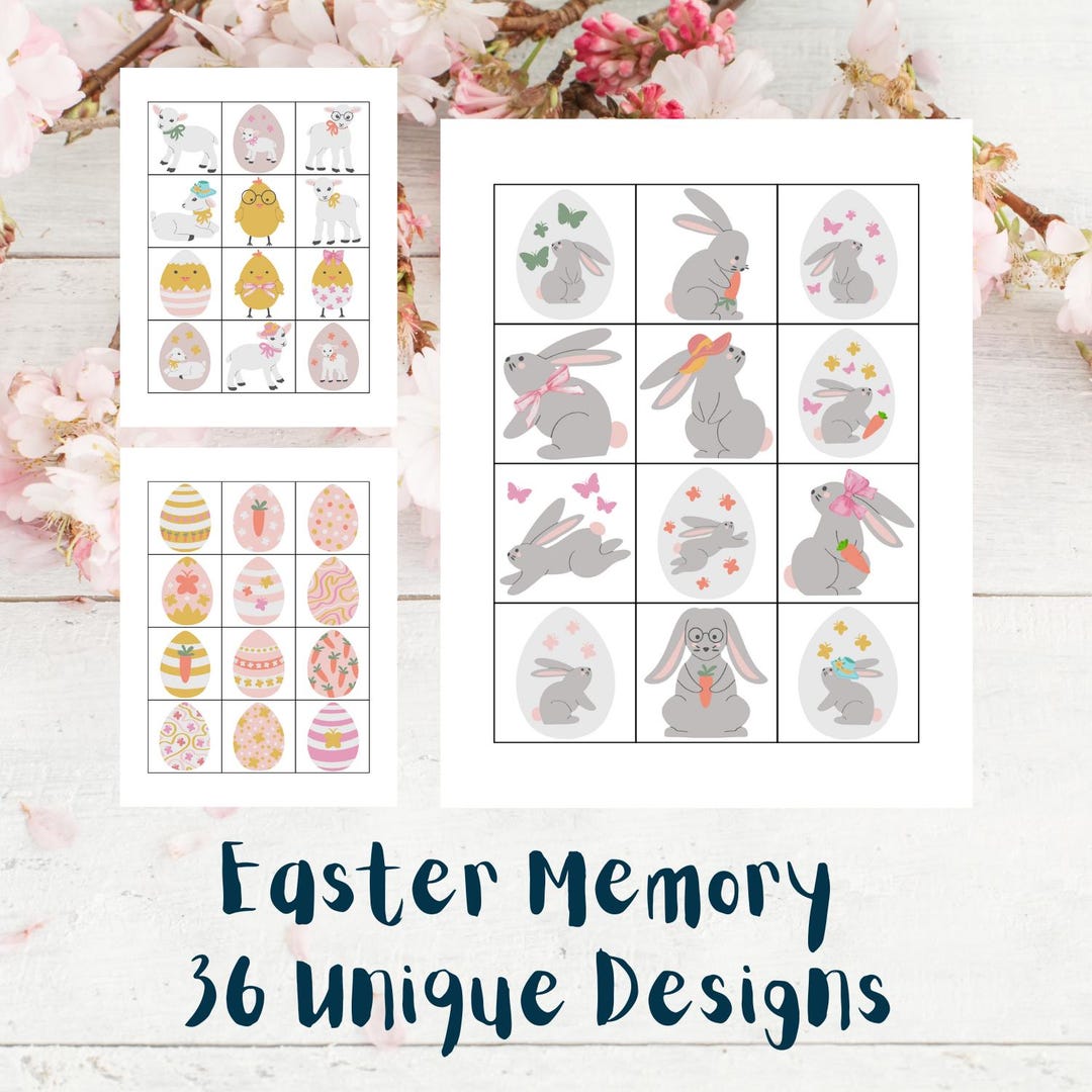 Easter Printable - Easter Memory Game - Instant Download - A4 and ...