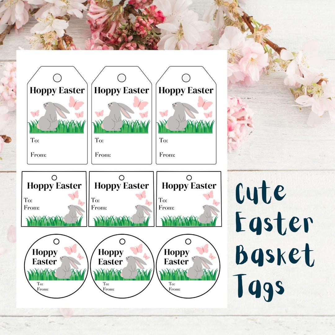 Easter Bunny Gift Tags - Chocolate Basket Tags - Instant Download ...