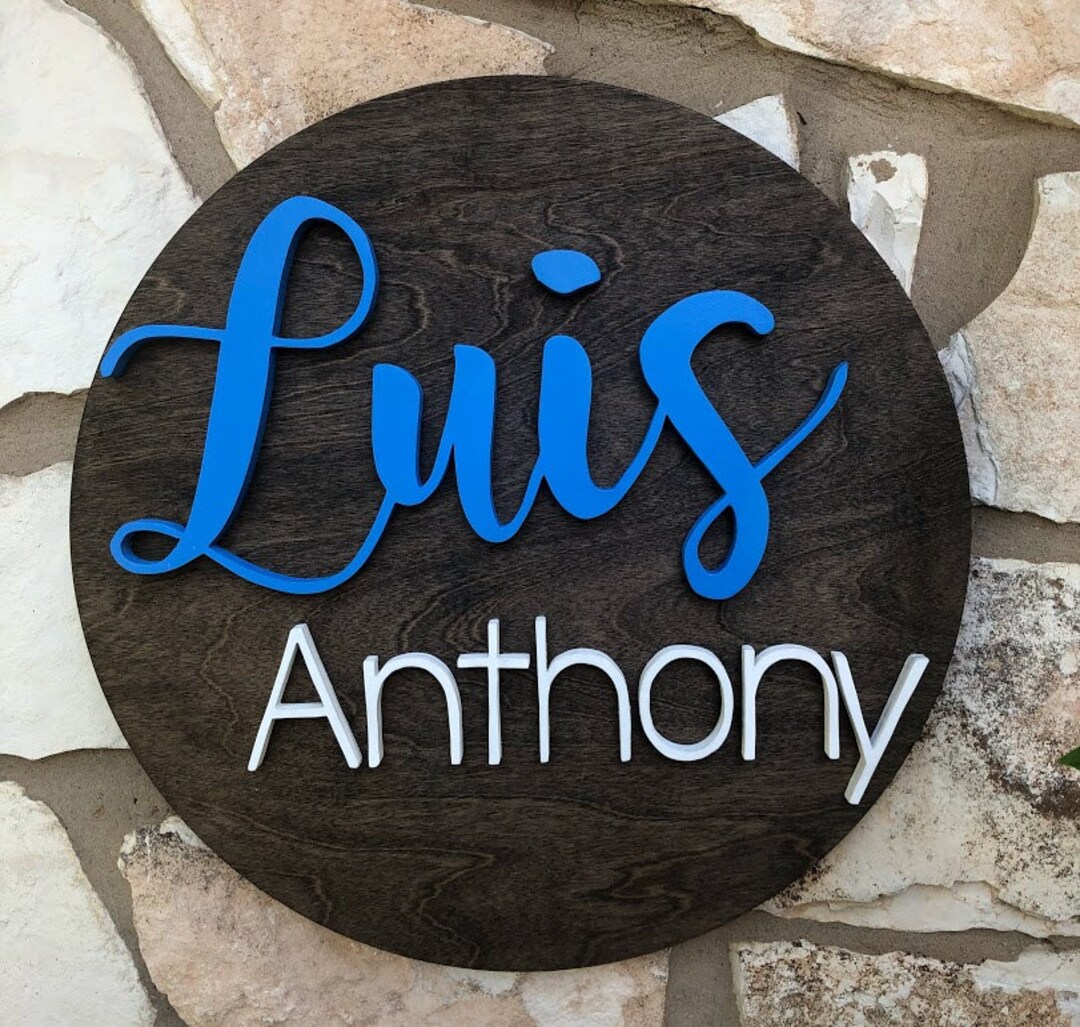12" Custom Round Name Sign|nursery Decor|nursery Name Sign|wood Cutout ...