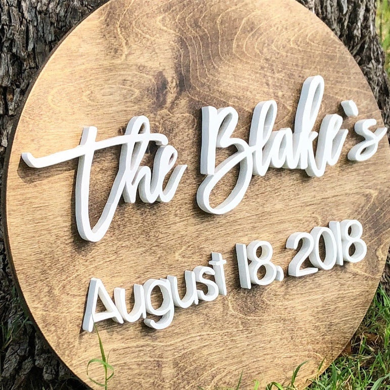 23 Custom Round Name Sign Personalized Wood Decor | Etsy