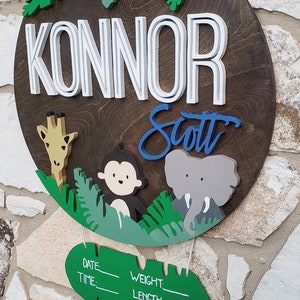 23" Monkey Safari Sign | Zoo Animals | Jungle Theme | Nursery Decor - Etsy