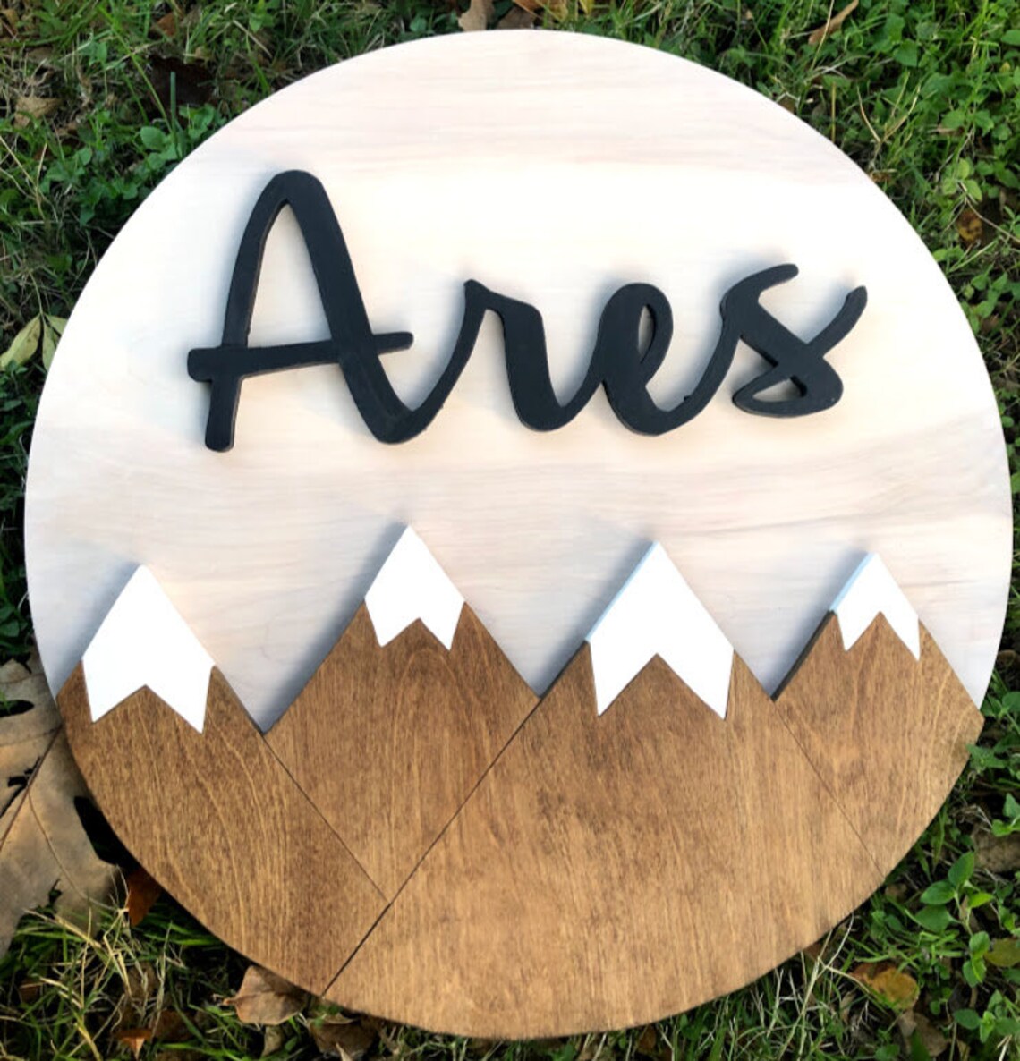 Custom Snowcap Mountains Name Sign Personalized Wood Decor | Etsy