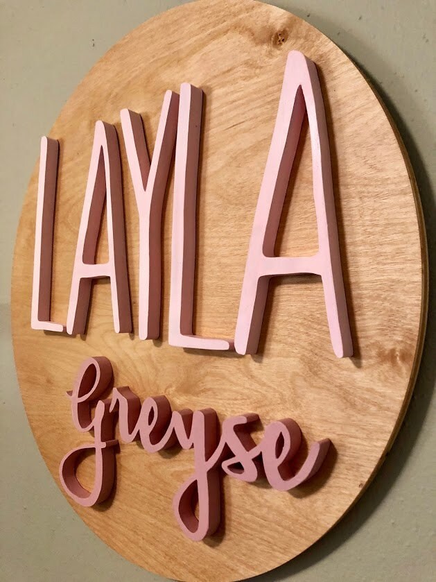 12 Custom Round Name SignNursery DecorNursery Name | Etsy