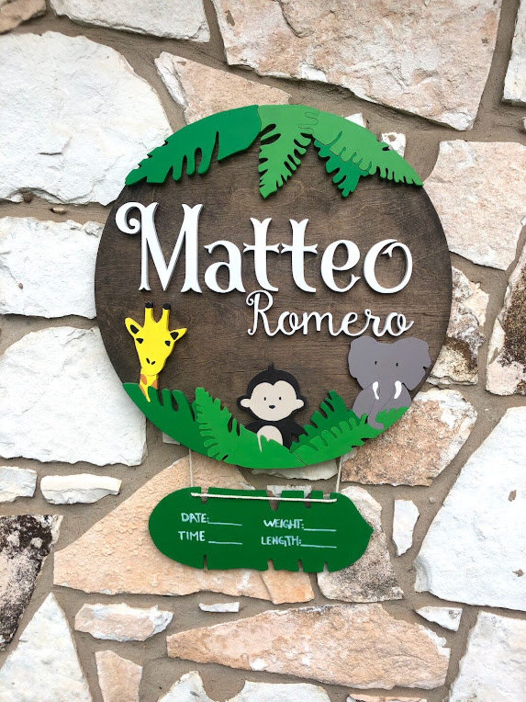 23" Monkey Safari Sign | Zoo Animals | Jungle Theme | Nursery Decor - Etsy