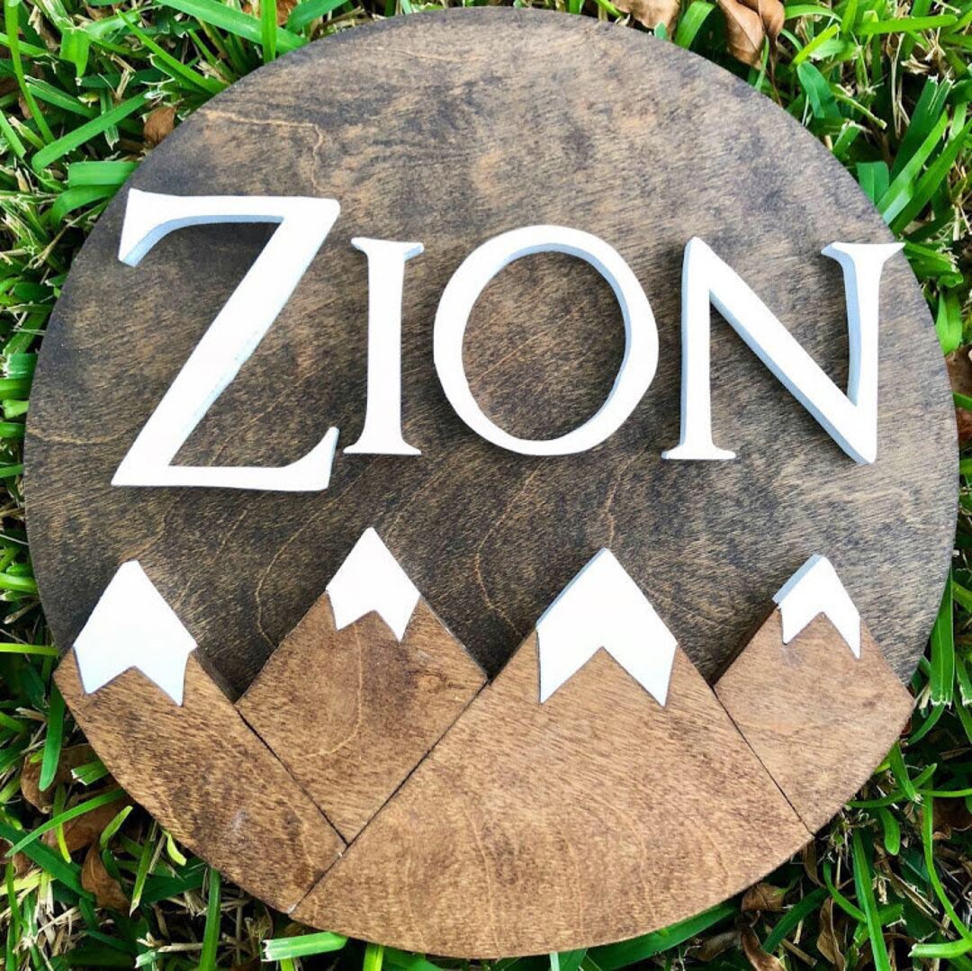 23" Custom Snowcap Mountains Name Sign | Personalized Wood Decor ...