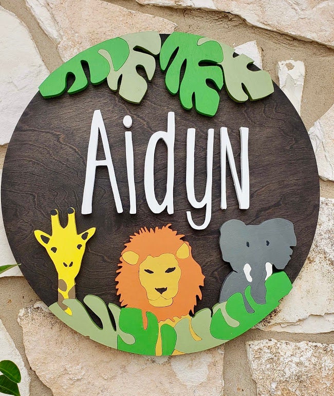 18 Safari Theme Sign NO LETTER LIMIT Wild Animals | Etsy