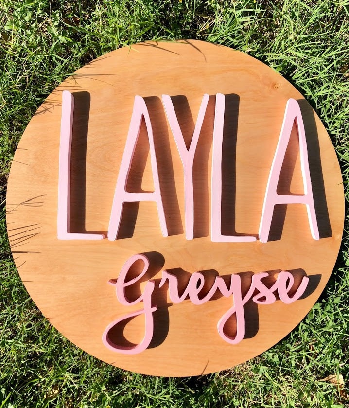 12 Custom Round Name SignNursery DecorNursery Name | Etsy
