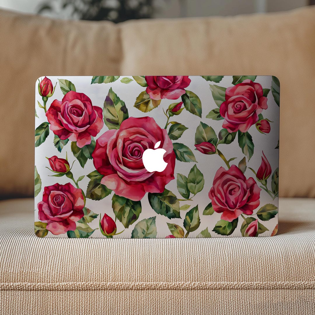 MacBook 16 Pro M4 Skin MacBook Floral Skin Mac 15 Roses Mac Book Pro 14 ...