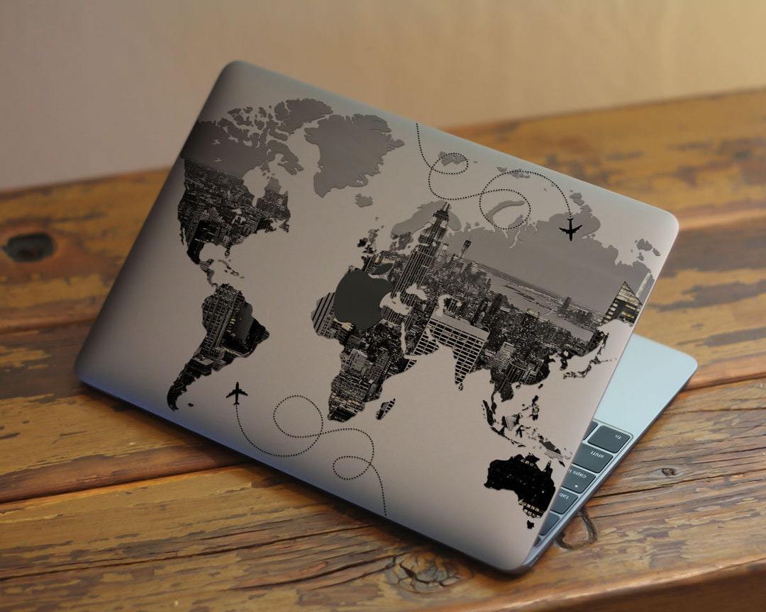 World Map Decal MacBook Air 15 A2941 Skin 2023 MacBook Pro 14 M3 ...