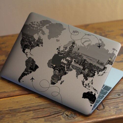 World Map Laptop Skin Sticker Top Macbook Pro 13 Skin Bottom - Etsy